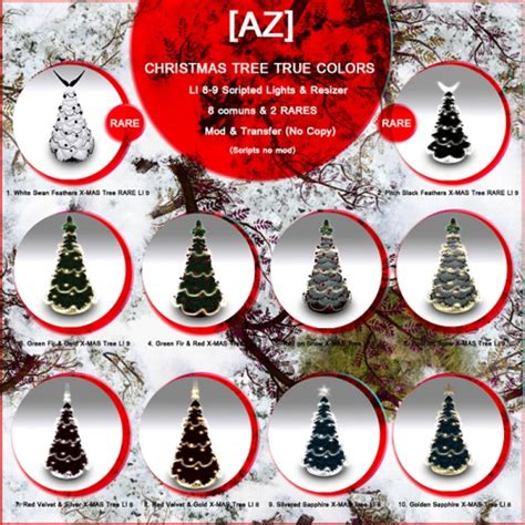 Second Life Marketplace Az 6 Gold On Snow Christmas Tree