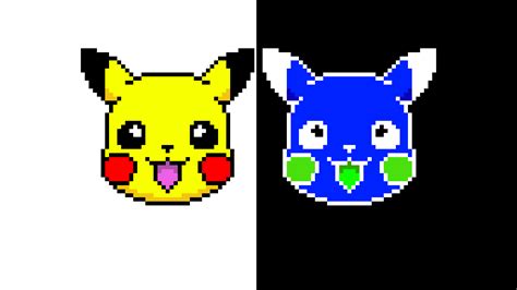 Pixilart Pikachu And Photo Negative Pikachu By Lilrayray02