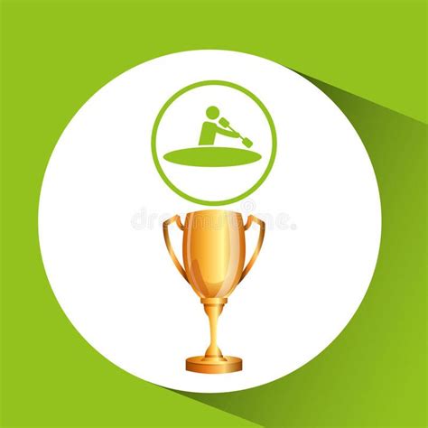 Canoe Rowing Athlete Trophy Illustration