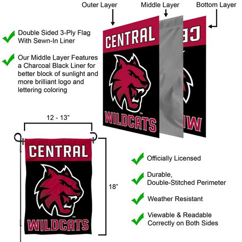 Cwu Wildcats Updated Logo Garden Flag State Street Products