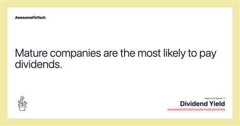 Dividend Yield AwesomeFinTech Blog
