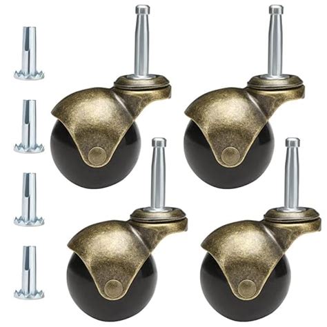 Jgjc 2 Inch Stem Ball Caster Wheels Antique Brass Casters Set Of 4