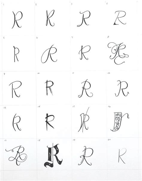 Letter R In Calligraphy