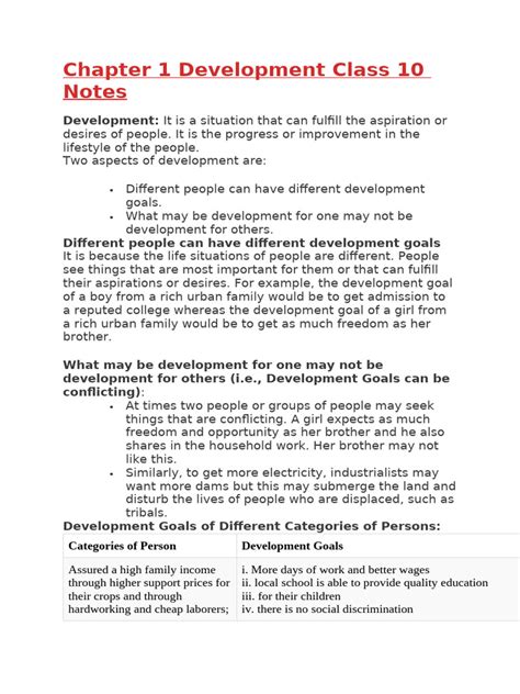 Chapter 1 Development Class 10 Notes Pdf Human Development Index
