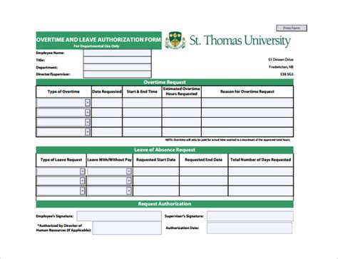 Free 5 Sample Leave Authorization Form Templates In Pdf