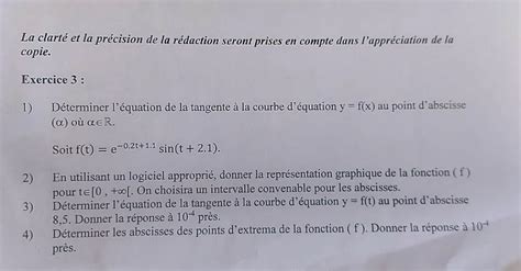 Donner Les Solutions Pour Ce Exerciceexercice 3