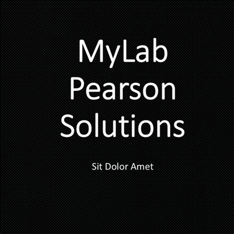 Mylab Pearson Solutions Youtube