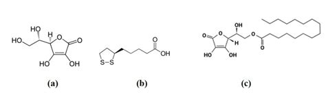 Chemical Structures Of Ascorbic Acid A Lipoic Acid B And Ascorbyl