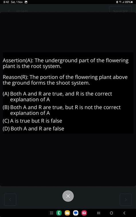 Assertion A The Underground Part Of The Flowering Plant Is The Root Sy