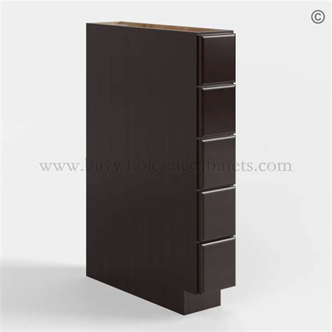 Shaker Espresso Base Spice Cabinet With 5 Drawers Bwc