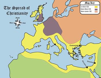 Map Spread Of Christianity Simple By Time Travel Teaching Tpt