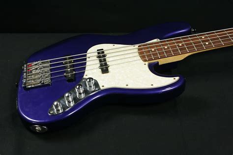 Fender Jazz Bass 5 String Deluxe Active Pickups 1997 Blue Reverb