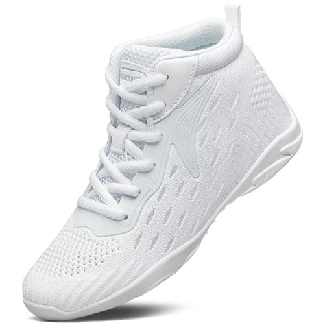 Baxinier White High Top Cheer Shoes Girls Cheerleading Lightweight Sho