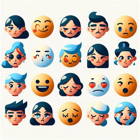 Collection Of Facial Expression Emoji Premium Ai Generated Image