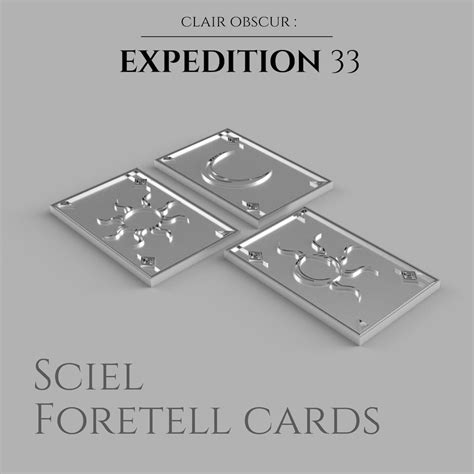 Stl 3d Model Replica Of Sciel Foretell Cards From Clair Obscur