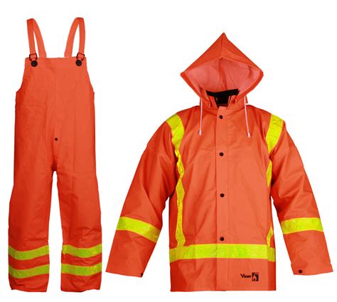 Hi Vis Premium Fire Resistant Pvc Rain Suit 3 Piece Viking 2110fr