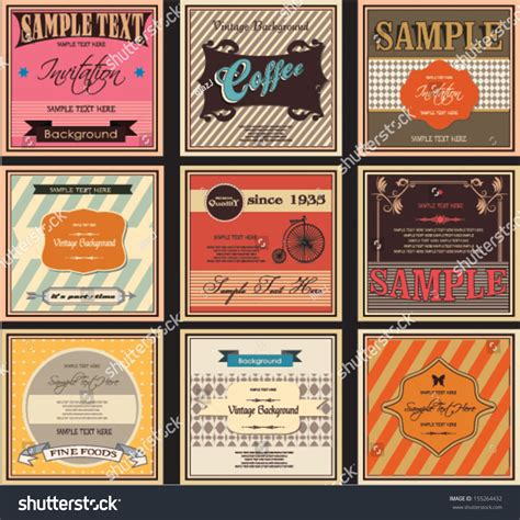 Vintage Labels And Retro Packaging Royalty Free Stock Vector 155264432