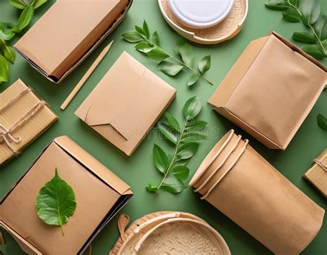 Close Up Of Eco Friendly Packaging Solutions Stock Illustration