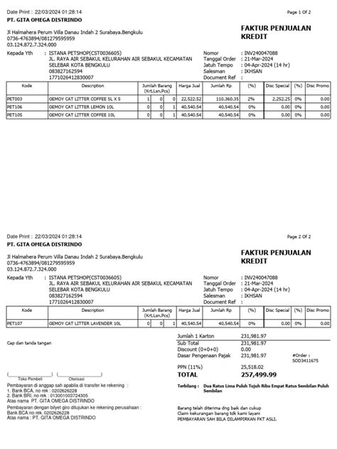 Multiple Invoice Pdf