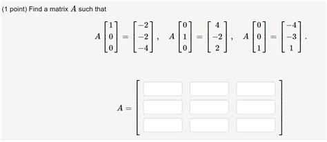 Solved Point Find A Matrix A Such That Chegg