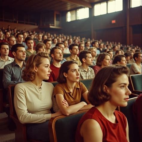 Free Attentive Audience Gathering Image Vintage Audience 1950s