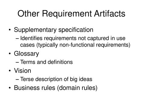 Other Requirement Artifacts Ppt Download