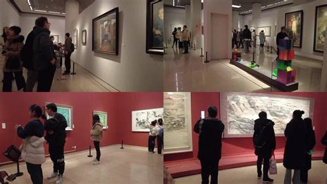 美术馆展览室名家画展参观欣赏艺术参观观众视频素材下载