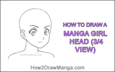 How To Draw A Basic Manga Girl Head Three Quarter View Step By