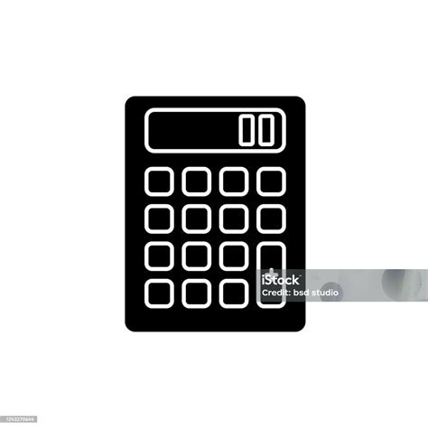 포켓 계산기 검은 색 문양 아이콘입니다 수학 계산 빠른 계산 전자 가젯 회계 금융 모바일 장치 흰색 공간에 실루엣 기호입니다 벡터 절연 그림 0명에 대한 스톡 벡터 아트 및