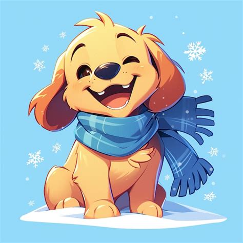 Premium Vector Cocker Jack Playing In The Snow