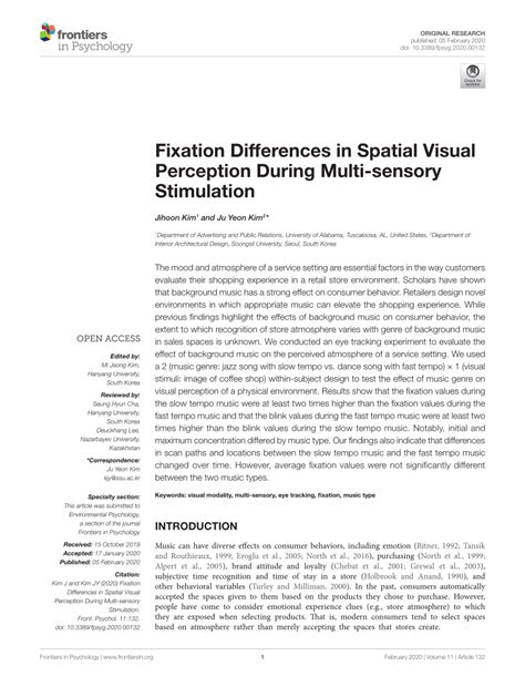 Pdf Fixation Differences In Spatial Visual Perception During Multi