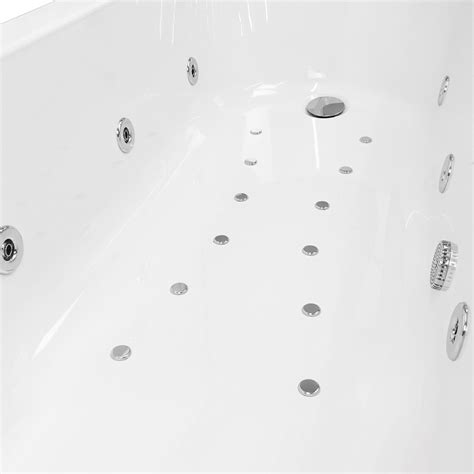 Trojan J Shape Bath 1695 X 745 With 18 Jet Whirlpool Right Hand