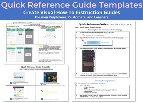 Quick Reference Guide Templates Visual How To Instructions For Employees Customers Learners