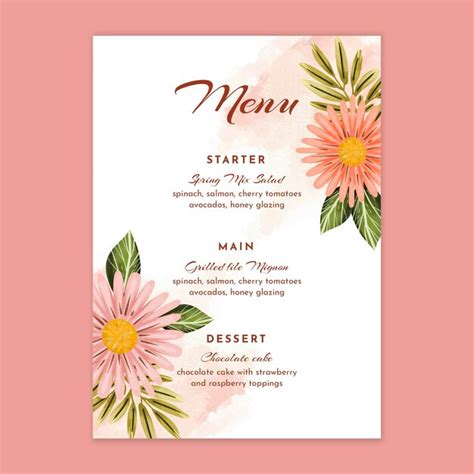 Free Vector Wedding Anniversary Menu