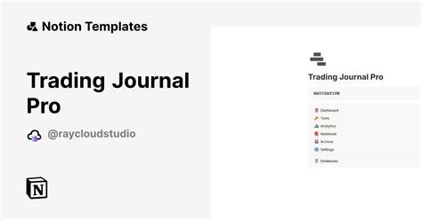 Trading Journal Pro Template By Raycloud Notion Marketplace