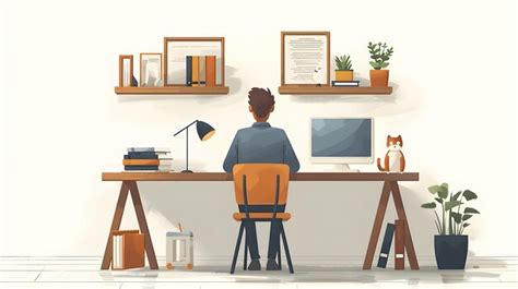 Simple Flat Vector Illustration Of An Engineer With A Safety Helmet