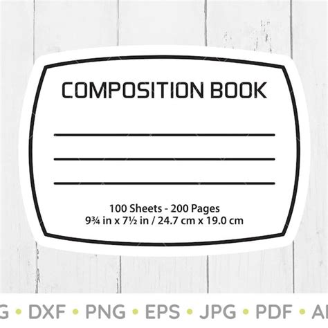 Composition Label Svg Etsy