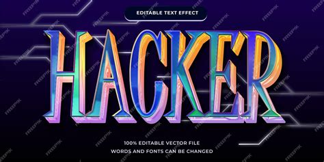 Premium Vector Hacker Text Effect Tech Full Color Style With Editable