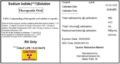 Sodium Iodide I 131 Capsules Package Insert Prescribing Info Moa