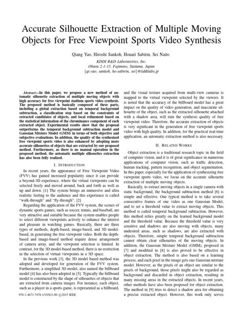 Accurate Silhouette Extraction Of Multiple Moving Objects For Free Viewpoint Sports Video