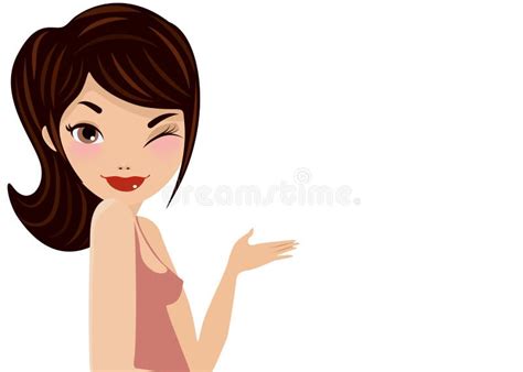 Girl Winking Smiling Stock Illustrations 274 Girl Winking Smiling