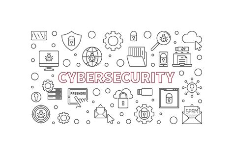 Cybersecurity Vector Concept Outline Horizontal Illustration 14762264 Vector Art At Vecteezy