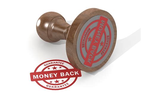 Premium Photo Money Back Guarantee Mark With Wooden Stamp