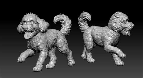 Characters And Creatures Stl Download Cockapoo Dog Posing Statue 3d