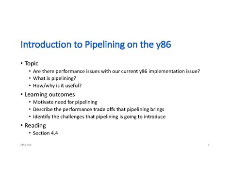 Y86 Pipeintro Pre Class Activity Introduction To Pipelining On The