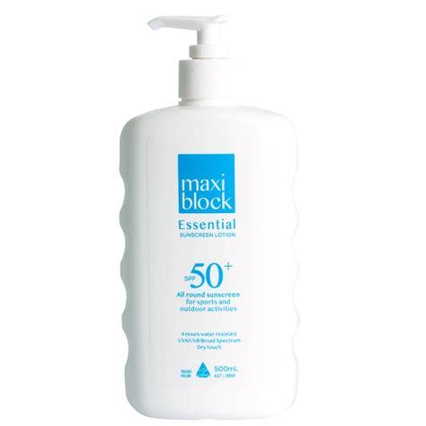 Maxiblock Sunscreen Pump 500ml Site Ware Direct Workwear Ppe