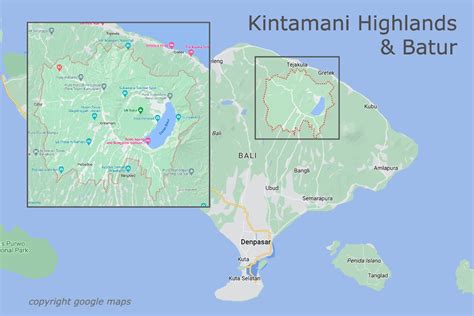 Bali Landkarte Hauptreiseziele Übersicht Karten