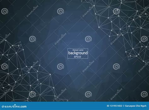 Abstract Vector Mesh Background Chaotically Connected Points And