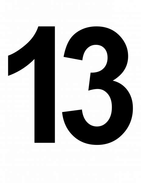 Large Printable Number 13 Alien Schooler