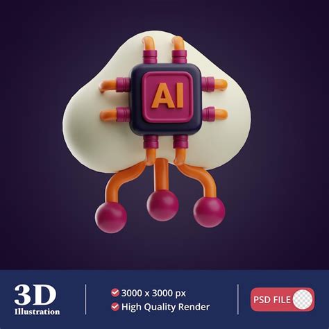 Premium Psd Artificial Intelligence Cloud Network Illustration 3d